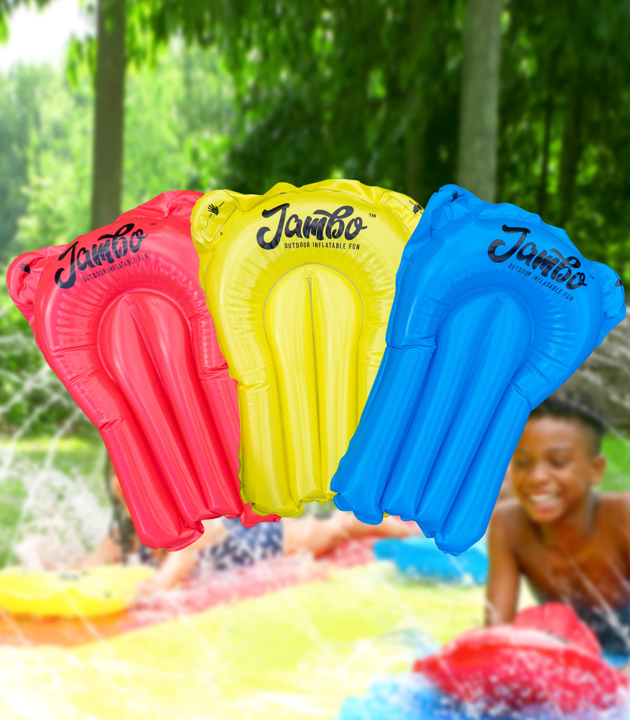 JAMBO 3-Pack Inflatable Body Boards – Lightweight Boogie Boards for Wa ...
