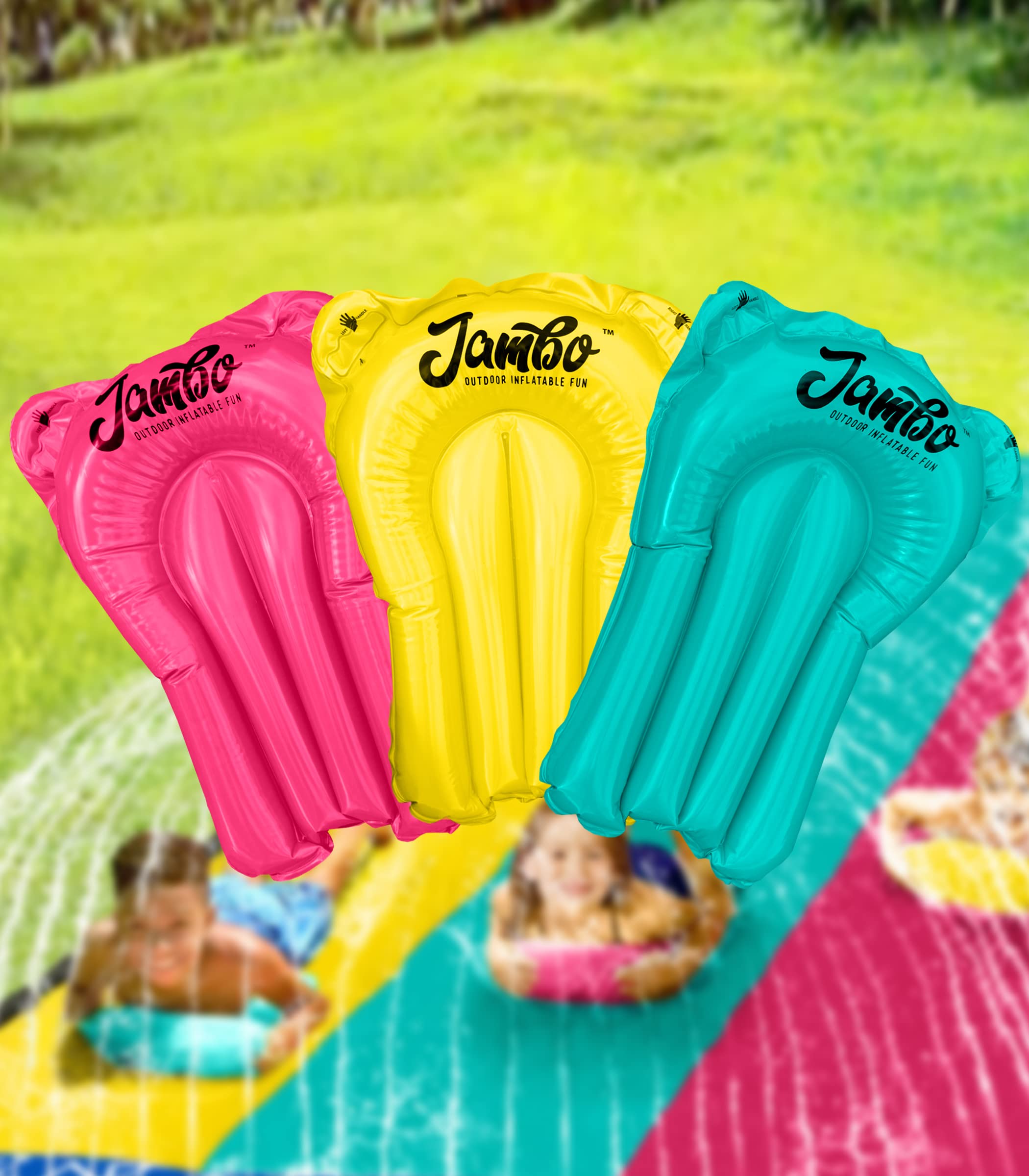 JAMBO 3 Pack Bodyboards, Inflatable Boydboards for Water Slides, Pool ...